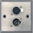 Single Gang XLR Plugs & XLR Socket Steel Wall Plate | 062-434